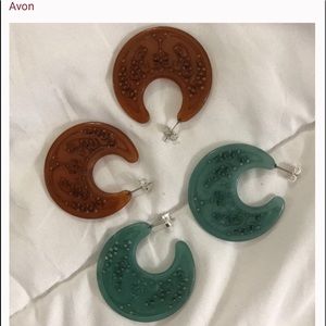 Avon | Jewelry | Avon Motif Cut Out Hoops | Poshmark